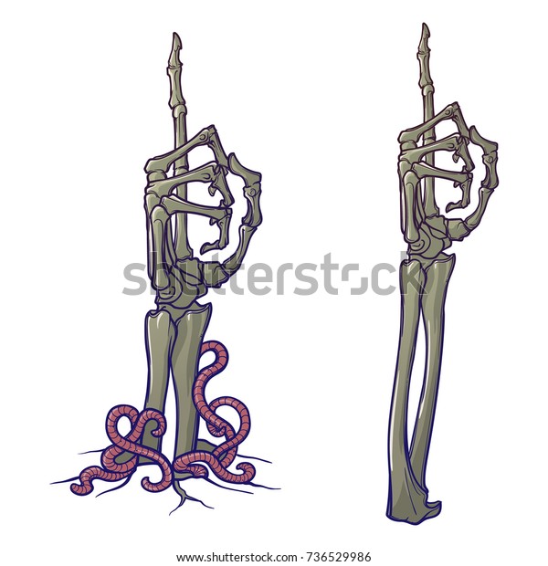 Zombie Body Language Pointing Finger Pair Stock Vector (Royalty Free ...