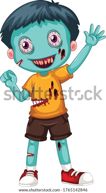 Zombie Boy Cartoon Vector Art Illustration Stock Vector (Royalty Free ...