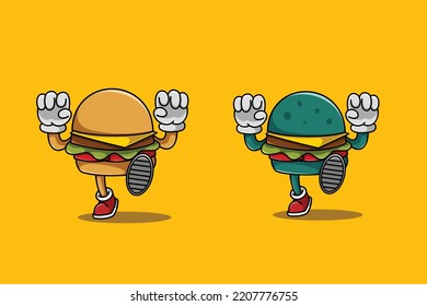 Zombie Burger Cartoon Vector Illustration Stock Vector (Royalty Free ...