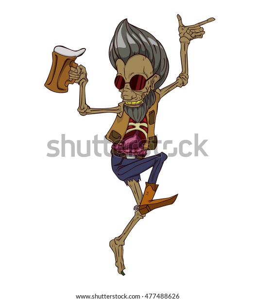 Zombie Dancing Party Drink Beer Vector Stock Vector (Royalty Free ...