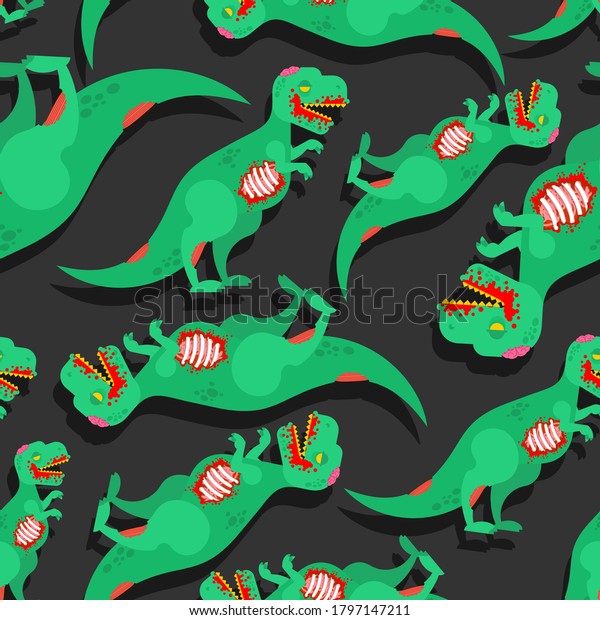 Zombie Dinosaur Pattern Seamless Dino Green Stock Vector (Royalty Free ...
