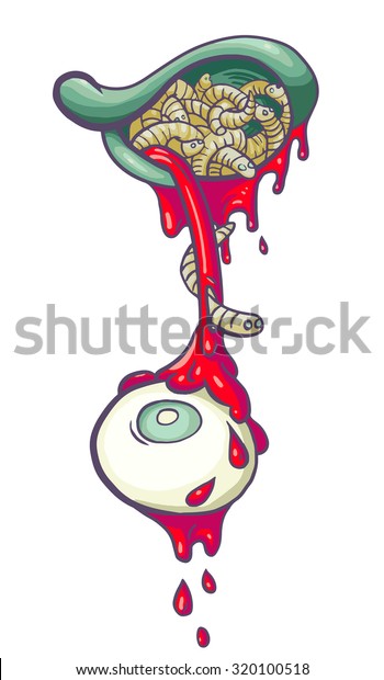 Zombie Eye Fallen Out Skull Full Stock Vector (Royalty Free) 320100518 ...