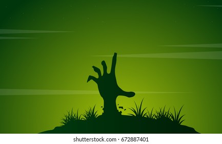 Zombie Green Background Halloween Stock Vector (Royalty Free) 672887401 ...