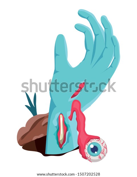 Zombie Hand Coming Out Ground Eye: เวกเตอร์สต็อก (ปลอดค่าลิขสิทธิ์ ...