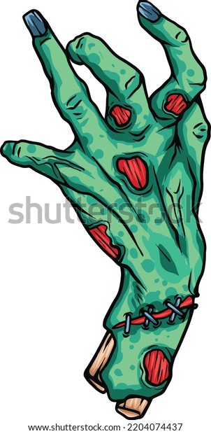 Zombie Hand Pose On White Background Stock Vector (Royalty Free ...