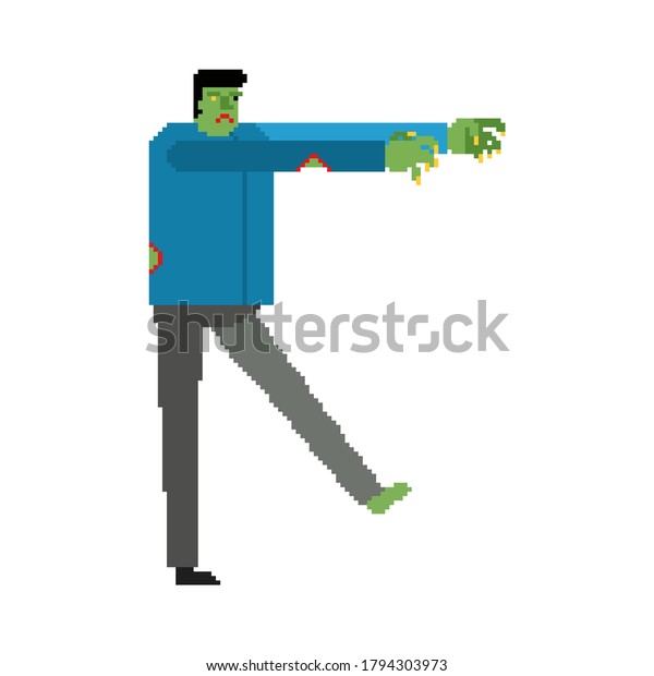 Zombie Pixel Art 8 Bit Green: เวกเตอร์สต็อก (ปลอดค่าลิขสิทธิ์ ...