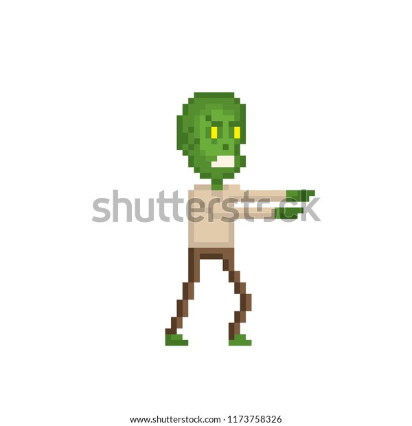 Zombie Pixel Art Old School Computer Stock Vector (Royalty Free) 1173758326