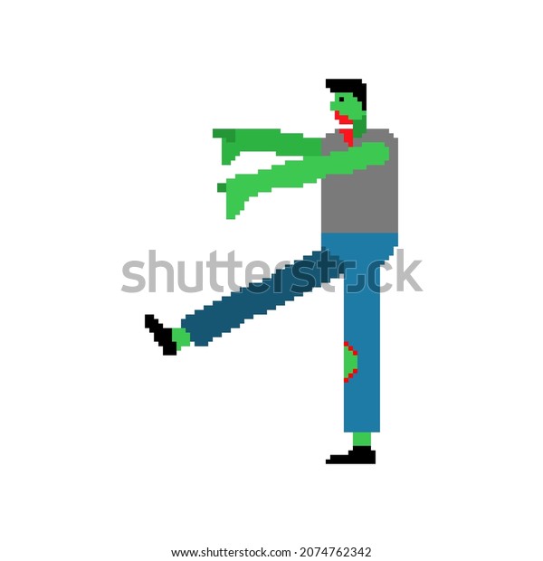 Zombie Pixel Art Pixelated Zombi Isolated Stock Vector (Royalty Free ...