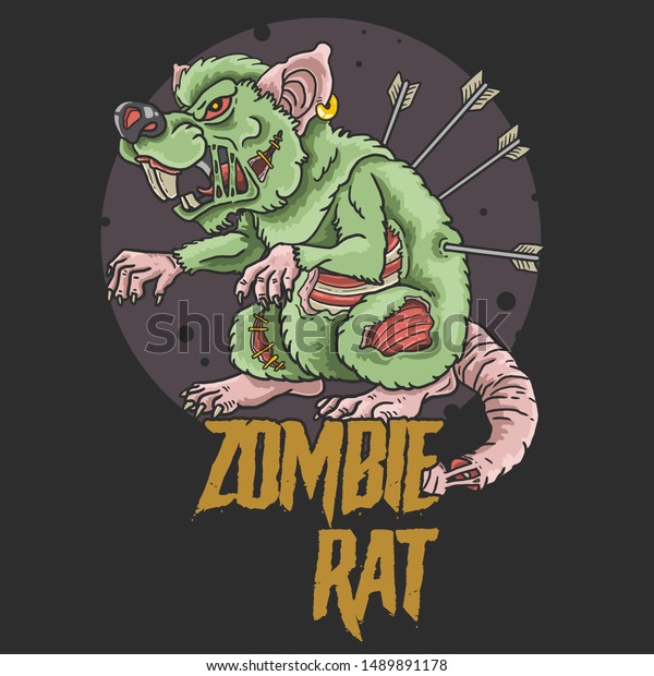 Zombie Rat Killer Illustration Vector Stock Vector (Royalty Free ...