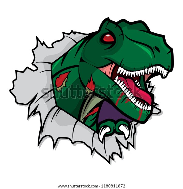 Zombie Trex Vector Illustration Stock Vector (Royalty Free) 1180811872 ...