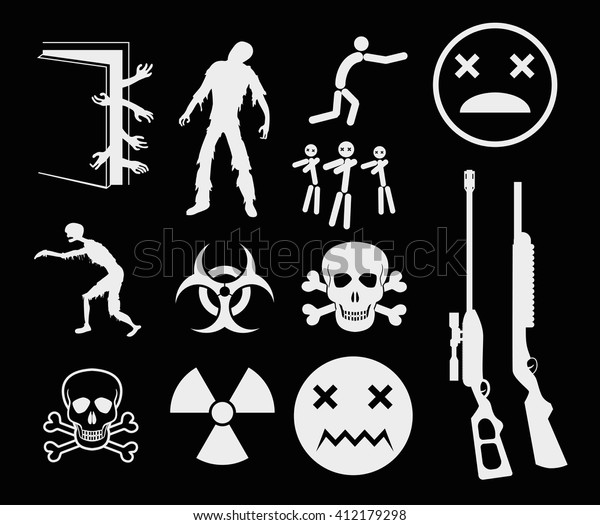 Zombies Apocalypse Sign Symbols Vector Icon: vector de stock (libre de ...
