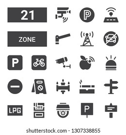 Zone Icon Set Collection 21 Filled Stock Vector (Royalty Free ...