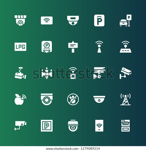 Zone Icon Set Collection 25 Filled Stock Vector (Royalty Free ...