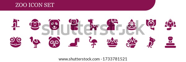 Zoo Icon Set 18 Filled Zoo Stock Vector (Royalty Free) 1733781521 ...