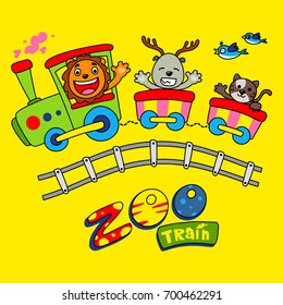 Zoo Train Vector Illustration Children: เวกเตอร์สต็อก (ปลอดค่าลิขสิทธิ์ ...