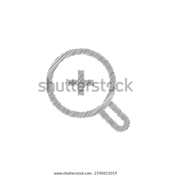 Zoom Grey Sketch Vector Icon Magnifying Stock Vector (Royalty Free ...