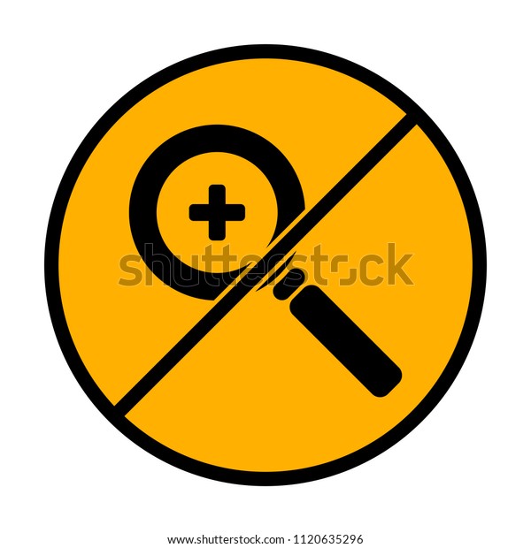 Zoom Icon Not Allowed Black Object Stock Vector (Royalty Free ...