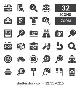 Zoom Icon Set Collection 32 Filled Stock Vector (Royalty Free ...