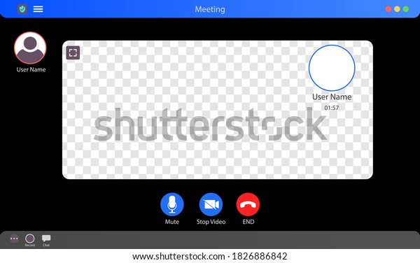 Zoom Interface Mockup Video Call Interface Stock Vector (Royalty Free ...