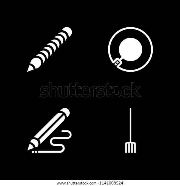 Zoom Pencil Rake Pencil Icons Set Stock Vector (Royalty Free ...