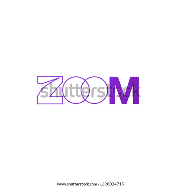 Zoom Text Logo Icon Smartphone Application Stock Vector (Royalty Free ...