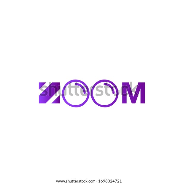Zoom Text Logo Icon Smartphone Application Stock Vector (Royalty Free ...
