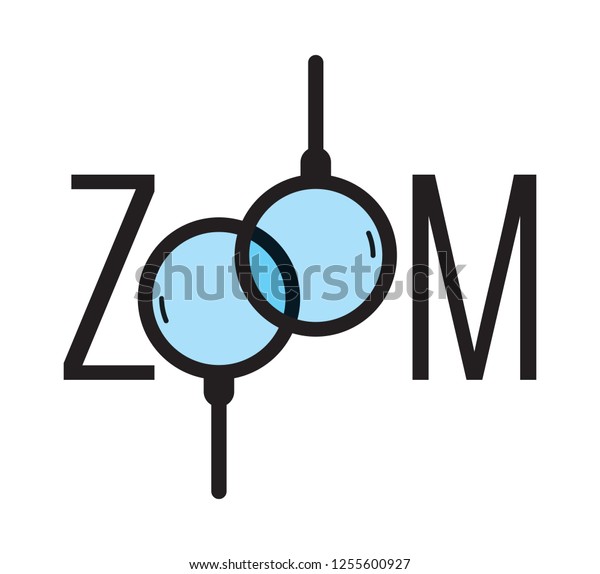 Zoom Word Magnifying Glass Zoom Word Stock Vector (Royalty Free ...