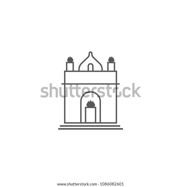 Zoroastrian Fire Temple Icon Vector On Stock Vector (Royalty Free ...