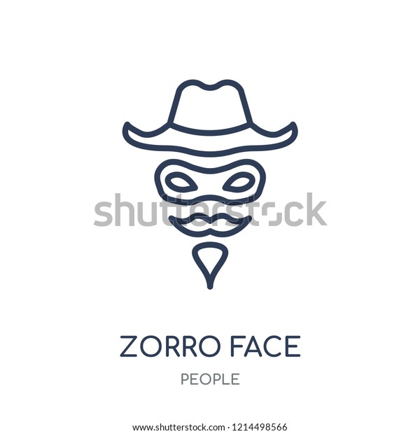 Zorro Face Icon Zorro Face Linear Stock Vector (Royalty Free ...