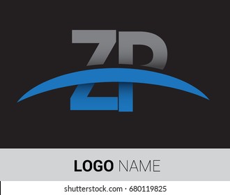 Zp Initial Logo Company Name Colored Stock Vector (Royalty Free ...