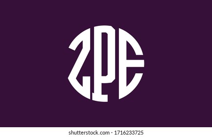 Zpe Circle Emblem Abstract Monogram Letter Stock Vector (Royalty Free ...