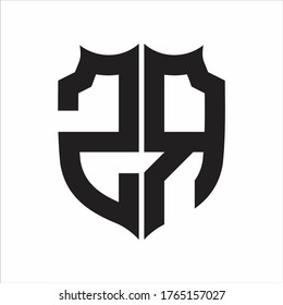 Zr Logo Shield Style Monogram Design Stock Vector (Royalty Free ...