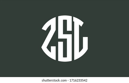 Zsl Circle Emblem Abstract Monogram Letter Stock Vector (Royalty Free ...