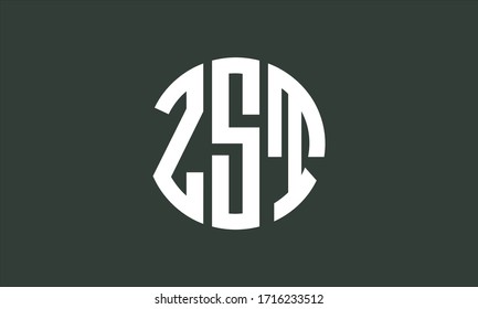 Zst Circle Emblem Abstract Monogram Letter Stock Vector (Royalty Free ...