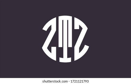 Ztz Circle Emblem Abstract Monogram Letter Stock Vector (Royalty Free ...