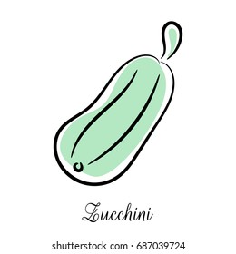 Zucchini Hand Drawn Doodle Sketch Icon Stock Vector (Royalty Free ...