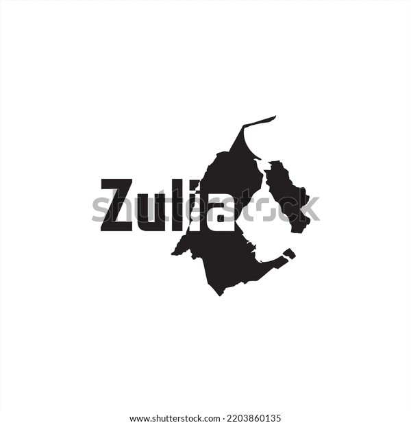 Zulia Map Black Lettering Design On Stock Vector (Royalty Free ...