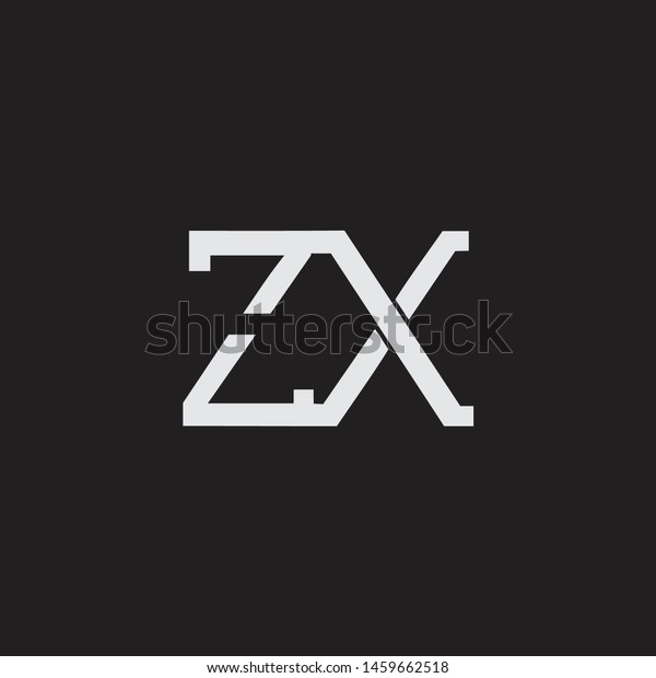 Zx Initial Logo Capital Letters Black: vector de stock (libre de ...