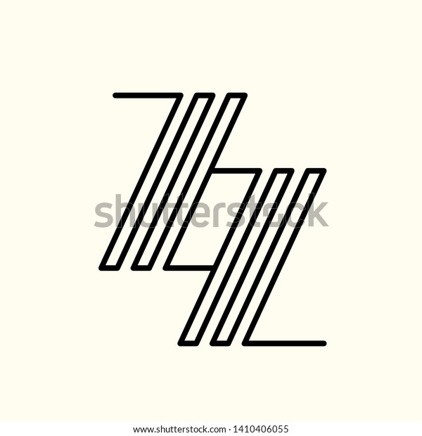 Zz Monogramtypographic Logo Double Letter Z Stock Vector (Royalty Free ...