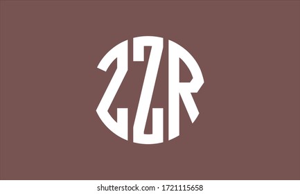Zzr Circle Emblem Abstract Monogram Letter Stock Vector (Royalty Free ...
