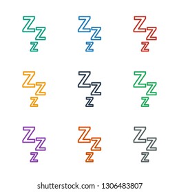 Zzz Icon White Background Editable Outline Stock Vector (Royalty Free ...