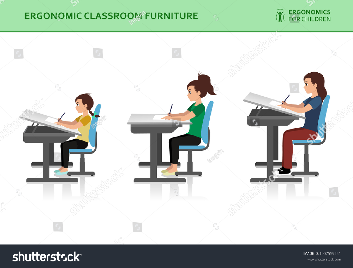 Children Ergonomic Wrong Correct Sitting Pose Stock Vector (Royalty ... Children Ergonomic Wrong Correct Sitting Pose Stock Vector (Royalty ...