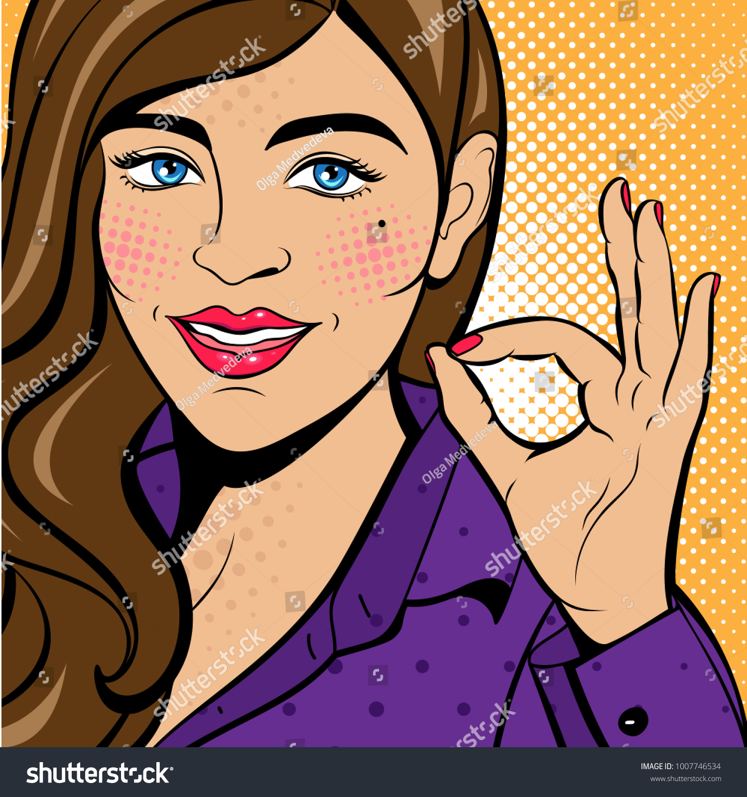 Sexy Pop Art Woman Squinted Eyes Stock Vector Royalty Free 1007746534