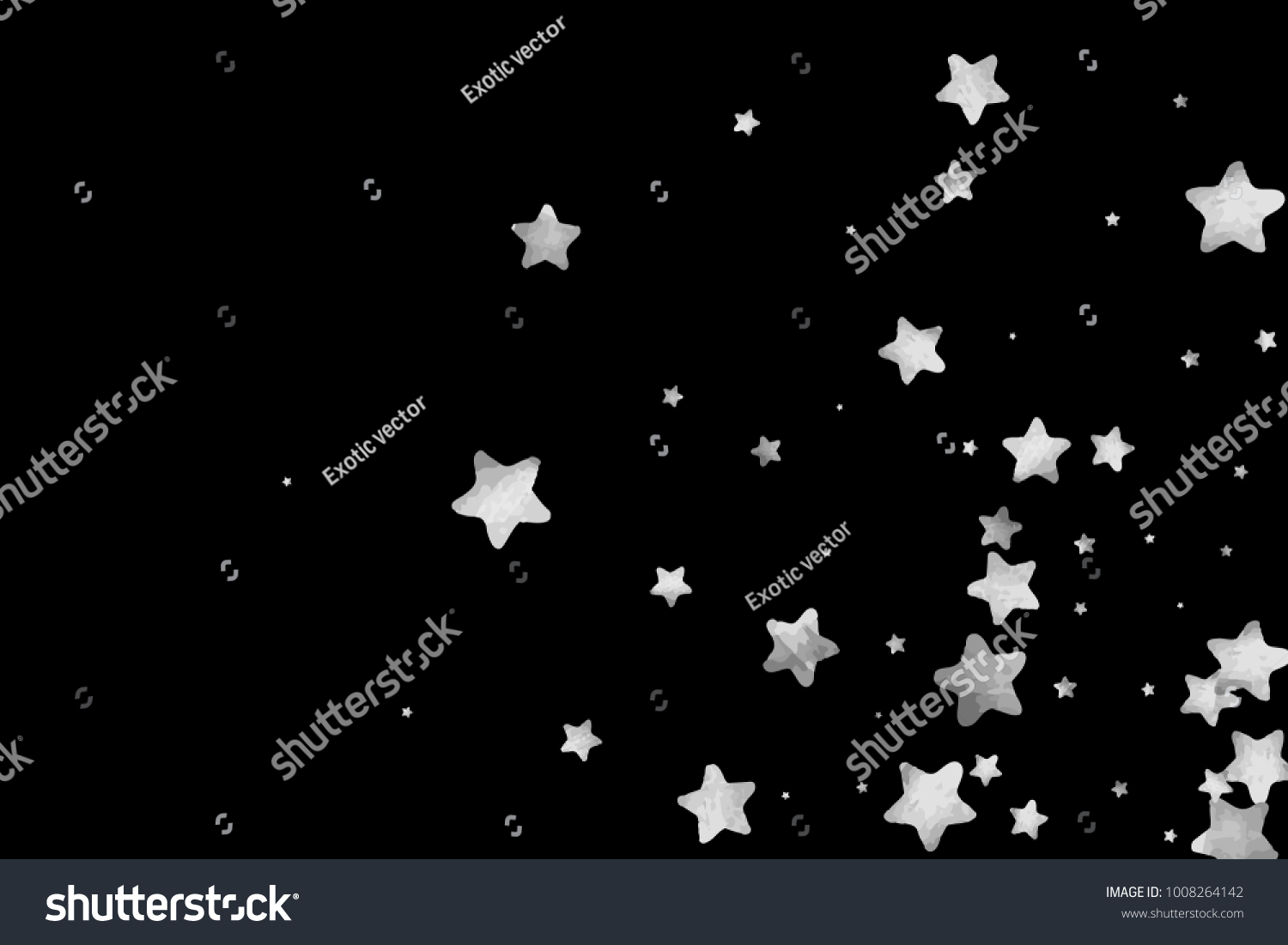 Silver Star Confetti Falling Starry Anniversary Stock Vector Royalty