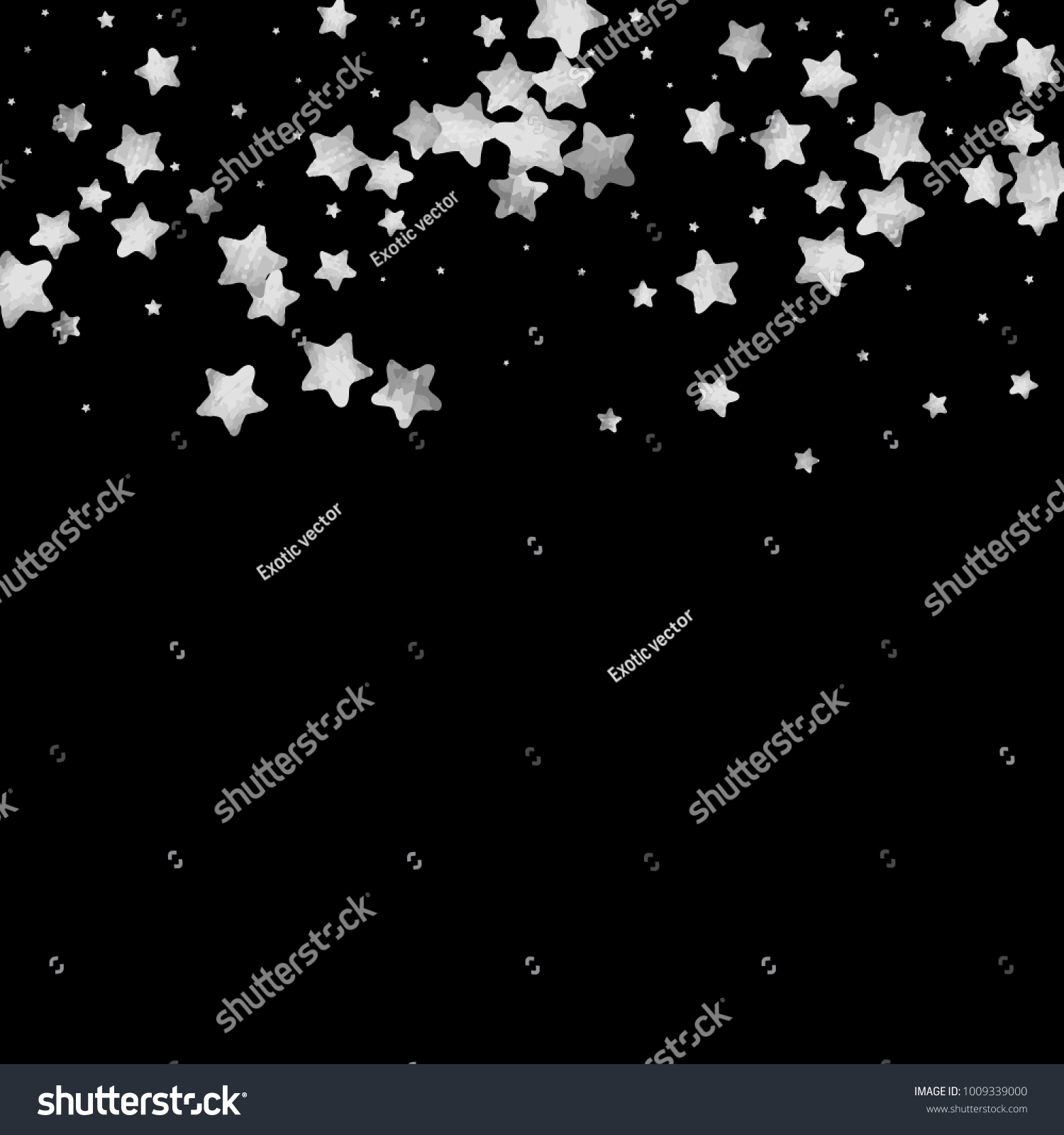 Silver Star Confetti Falling Starry Anniversary Stock Vector Royalty