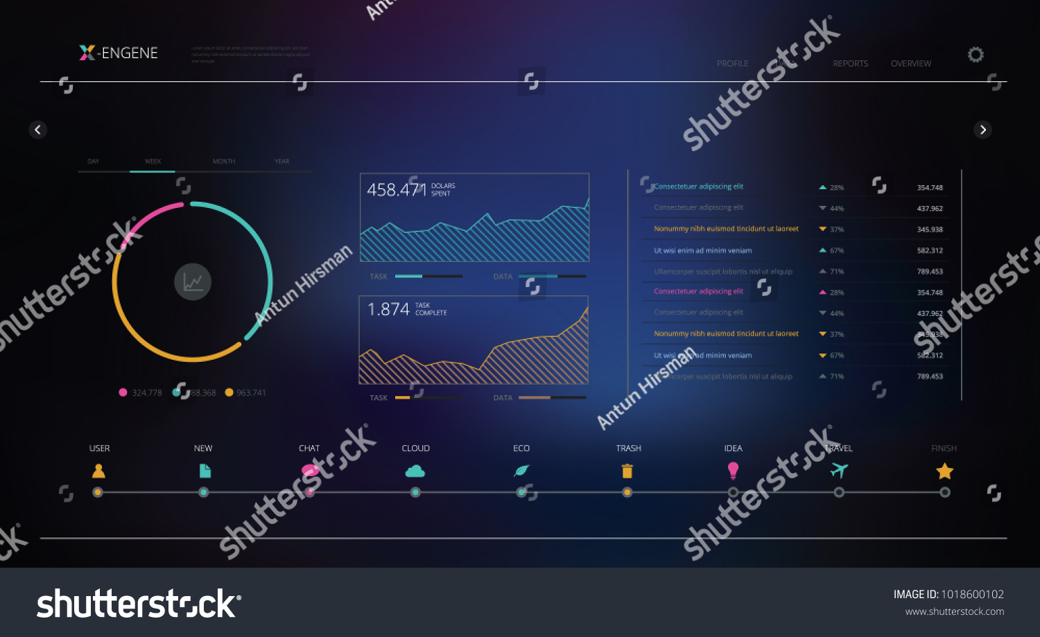 Infographic Data Application Ui Ux Vector Stock Vector (Royalty Free ...