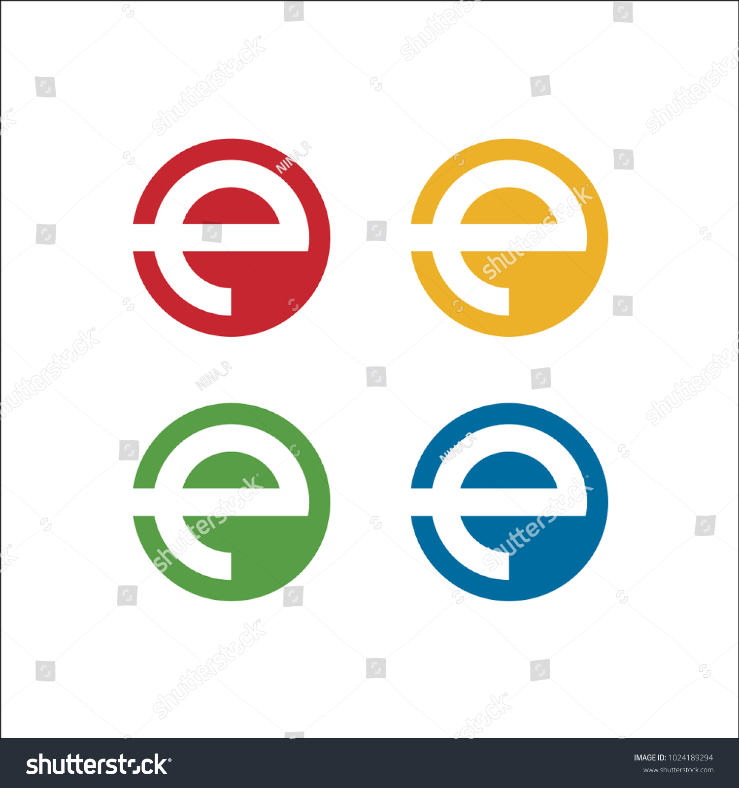 Letter E Solid Circle Logo Vector Stock Vector (Royalty Free ...