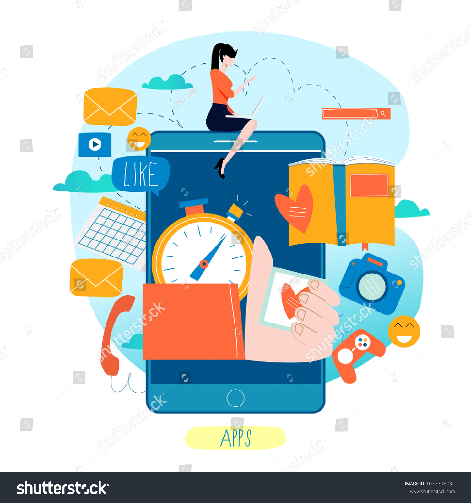 Mobile Application Development Process Flat Vector Stock Vector (Royalty Free) 1032708232 ...