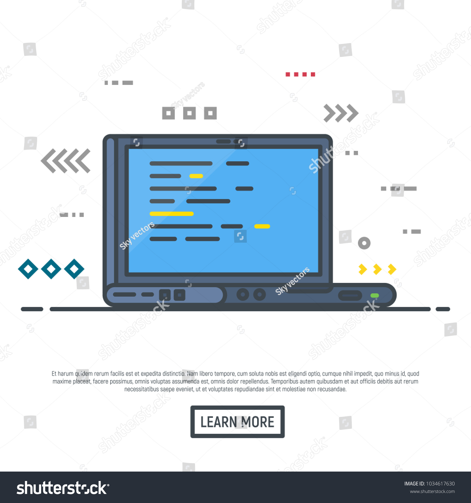 Laptop Programming Language Interface Coding Banner 库存矢量图(免版税)1034617630 Shutterstock