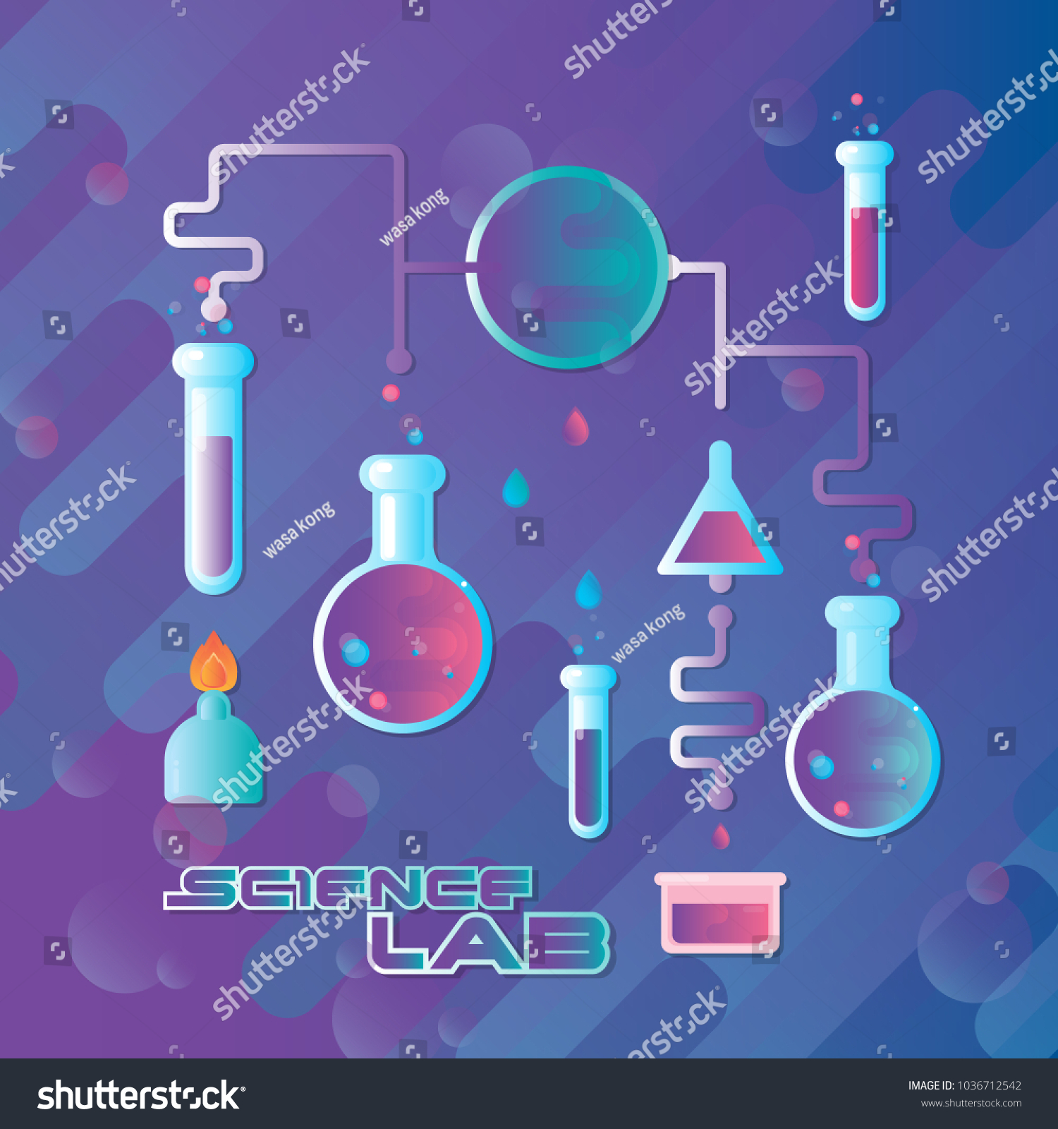 Vector Illustration Science Lab Concept Flat Stock Vector Royalty Free
